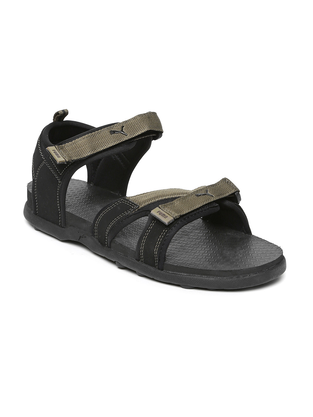 Buy Puma Men Olive Green & Black Techno Sports Sandals - Sandals for ...