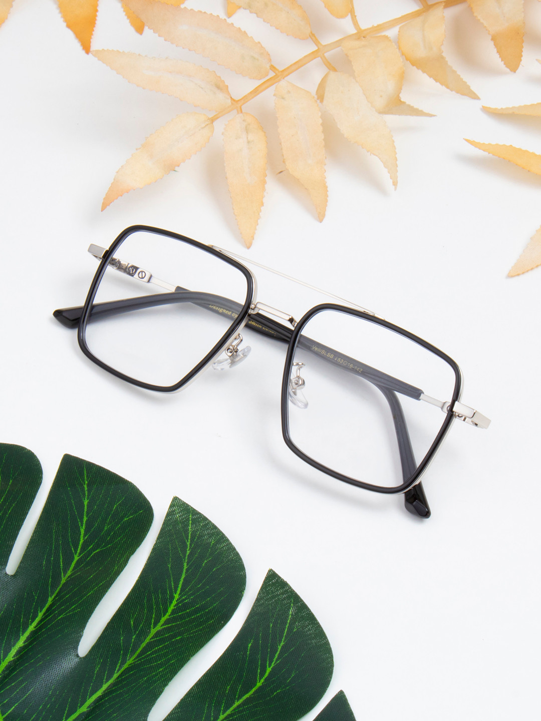 Buy Ted Smith Unisex Black & Silver Toned Full Rim Rectangle Frames ...