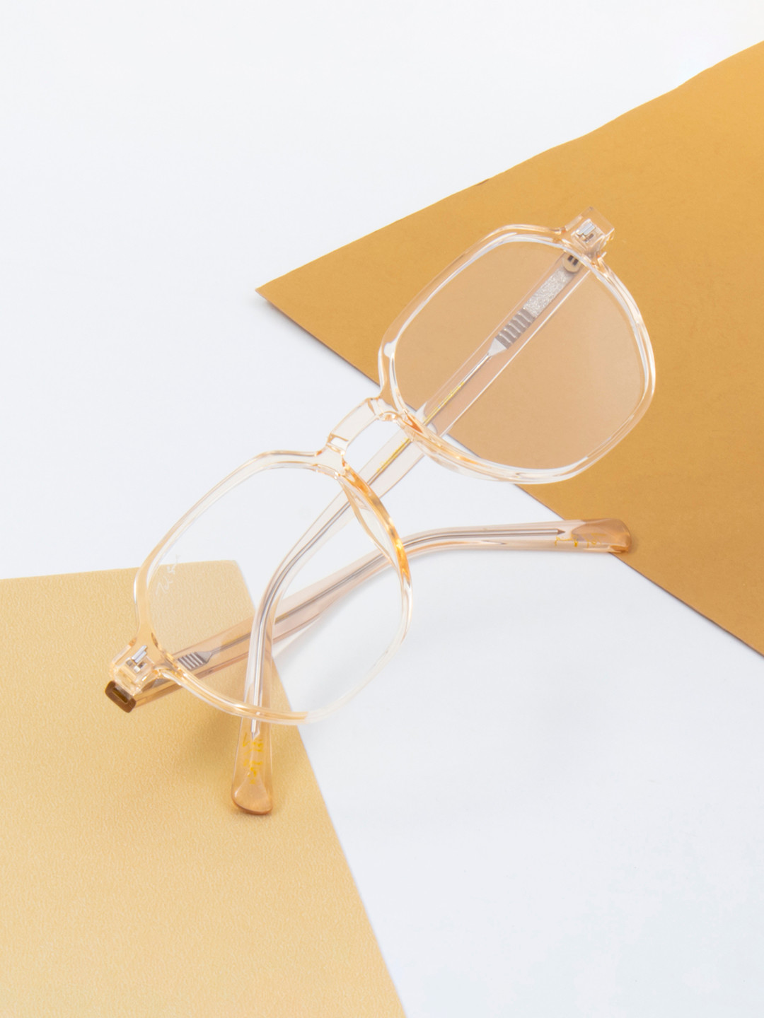 Buy Ted Smith Adult Yellow & White Full Rim Wayfarer Frames Eyeglasses ...