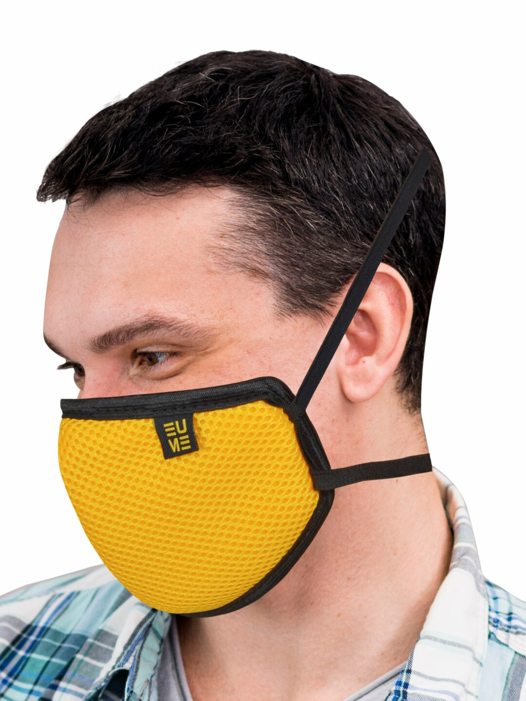 Buy EUME Pack Of 5 Yellow Solid 3 Ply Protective Outdoor Mask - Outdoor ...