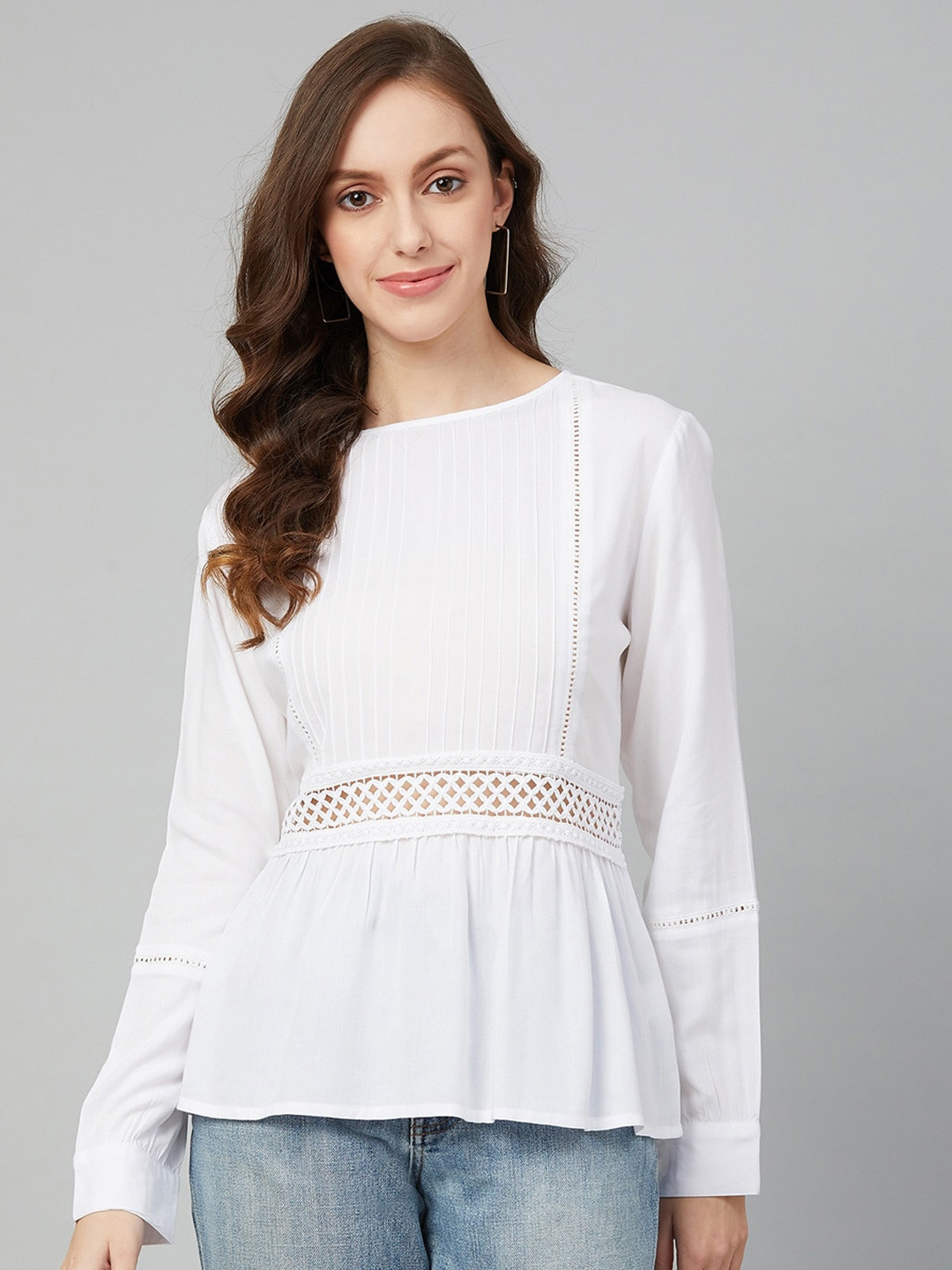 Buy Carlton London White Peplum Top - Tops for Women 17038770 | Myntra