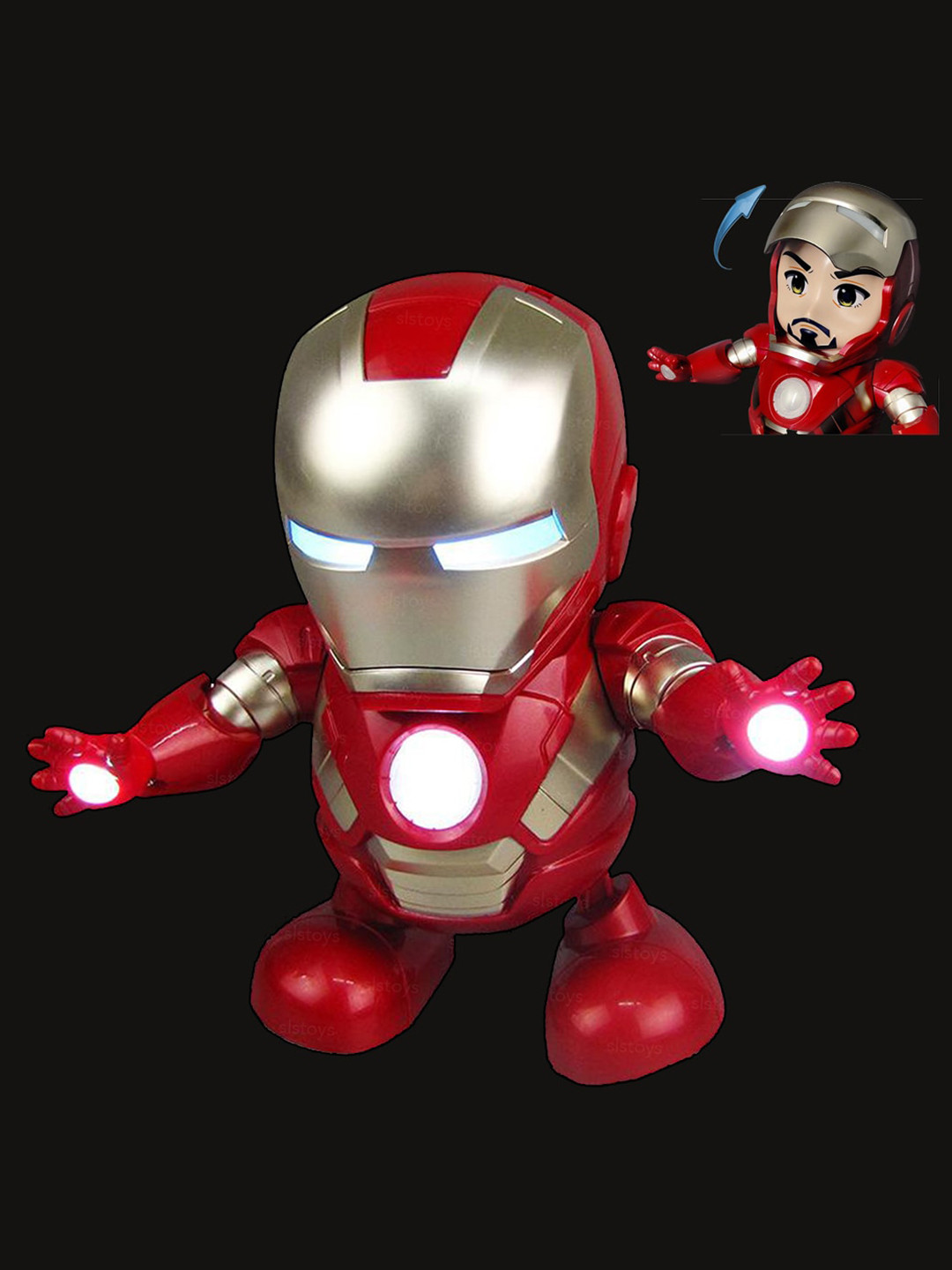 Buy Wembley Toys Kids Red & Gold Colored Iron Man Robot Toy Dancing ...