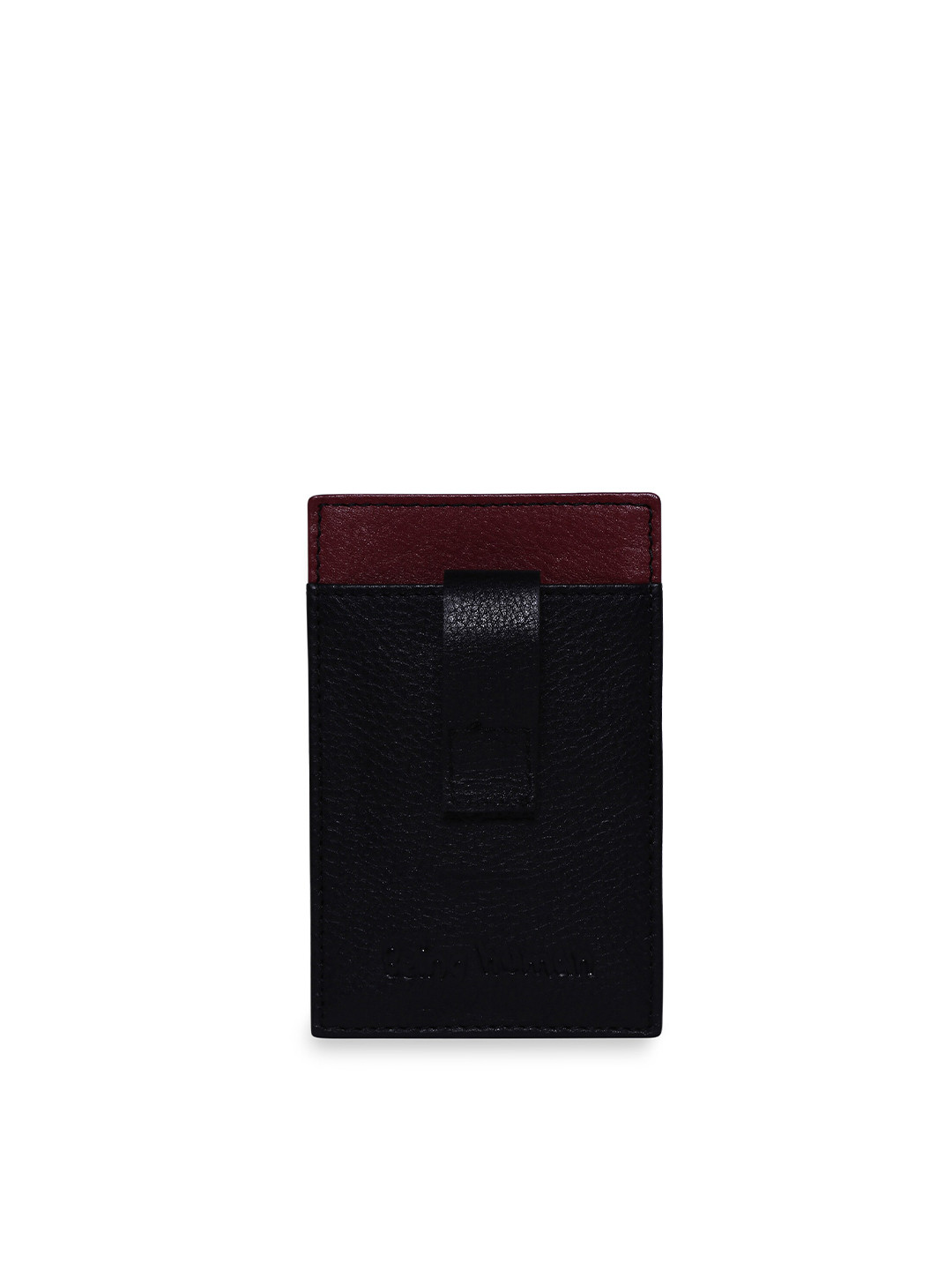 Buy Being Human Men Black & Maroon Leather Card Holder - Wallets for ...