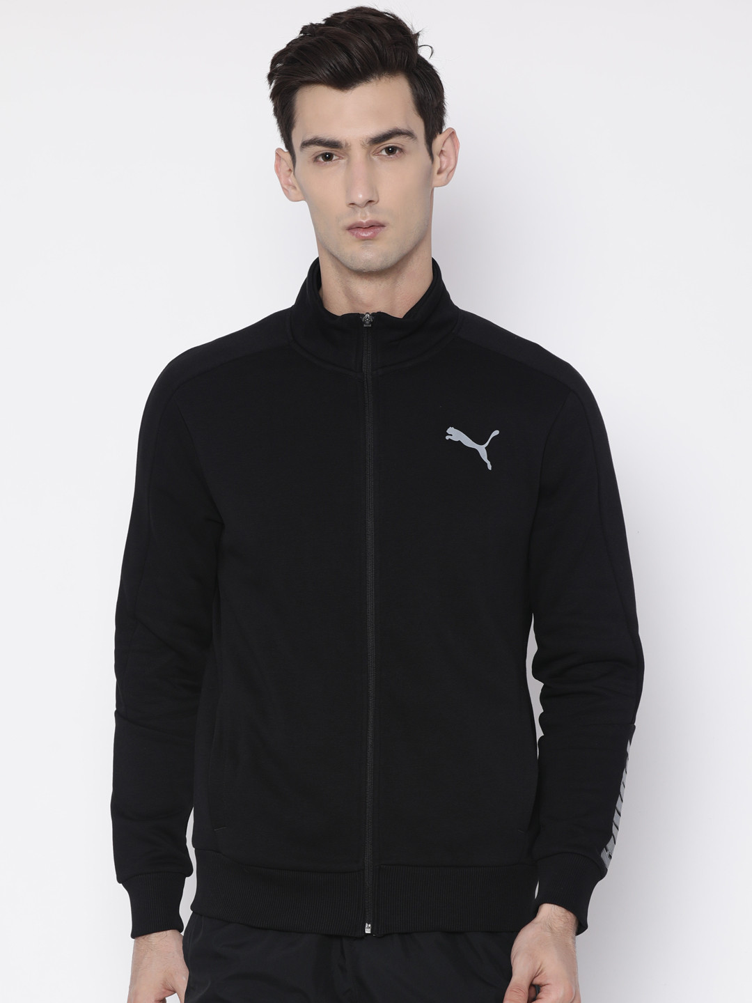Buy Puma Men Black Hero FZ Solid Sporty Jacket - Jackets for Men ...