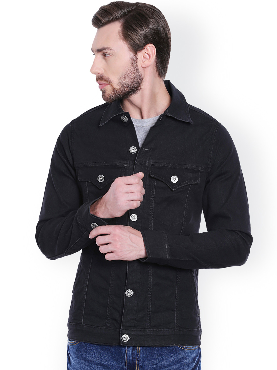 Buy High Star Black Denim Jacket - Jackets for Men 1706282 | Myntra