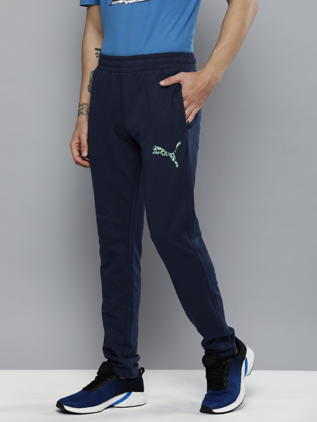 Buy Puma Men Slim Fit Brand Logo Print Mid Rise Track Pants - Track ...