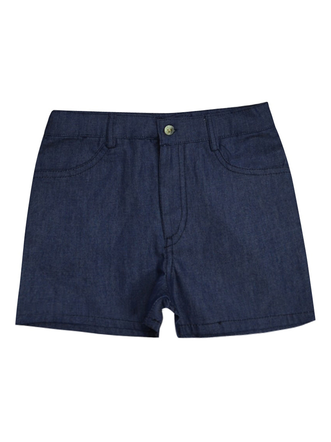 Buy A T U N Girls Navy Blue Solid Regular Fit Mid Rise Shorts - Shorts ...