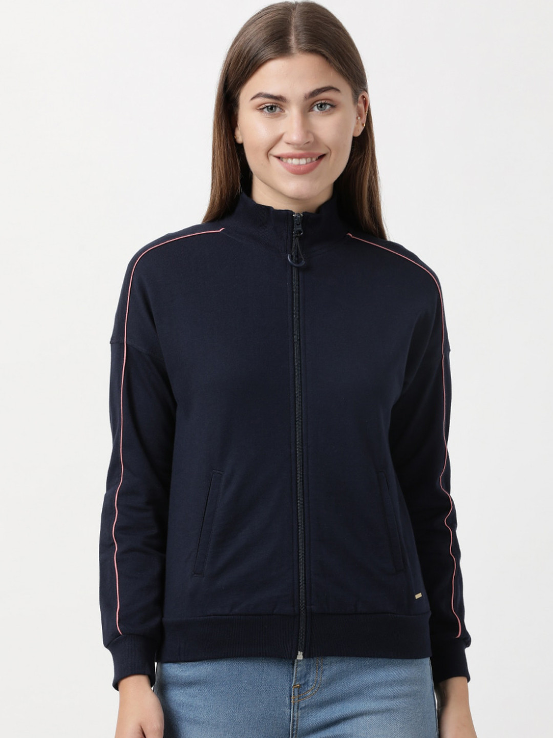 Buy Jockey Women Navy Blue Bomber Jacket - Jackets for Women 17069362 ...