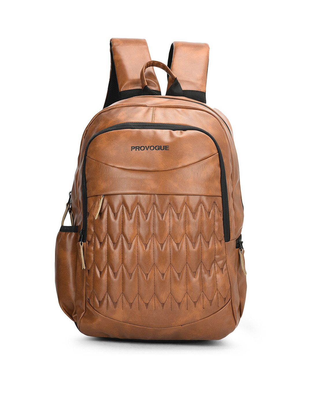 Buy Provogue Unisex Tan & Black Brand Logo Backpack With Daisy Chains ...