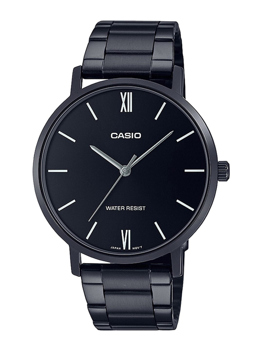 Buy CASIO Men Black Dial & Black Stainless Steel Bracelet Style Straps ...