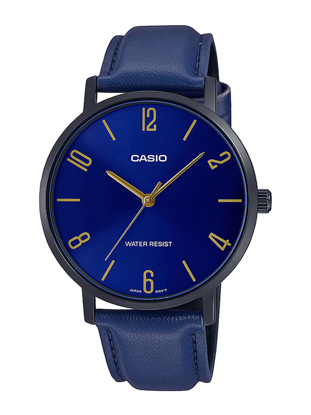 Buy CASIO Men Blue Dial & Blue Leather Straps Analogue Watch - Watches ...