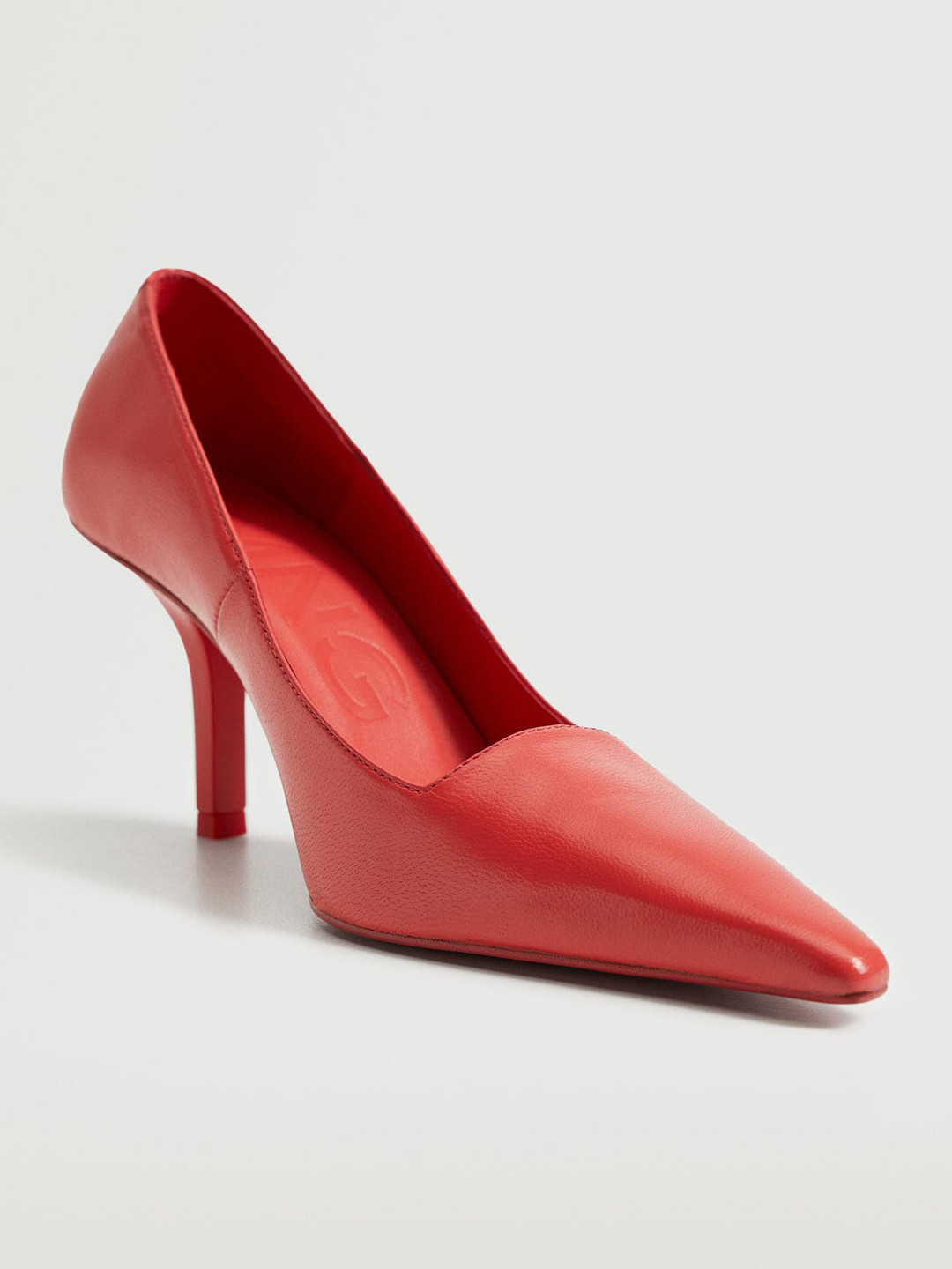 Buy MANGO Women Rust Red Solid Leather Pumps - Heels for Women 17078486 ...