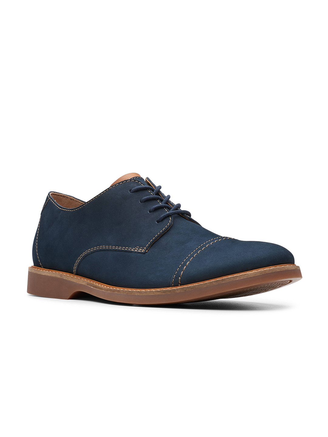 Buy Clarks Men Navy Blue Solid Leather Oxfords - Casual Shoes for Men ...
