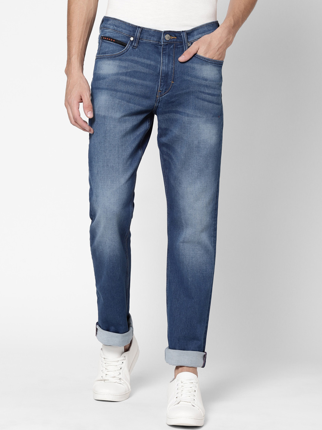 Buy Lee Men Blue Rodeo Heavy Fade Stretchable Regular Fit Jeans - Jeans ...