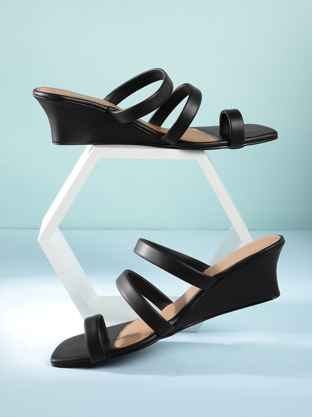 Buy Mast & Harbour Women Black Solid Wedges - Heels for Women 17094238 ...