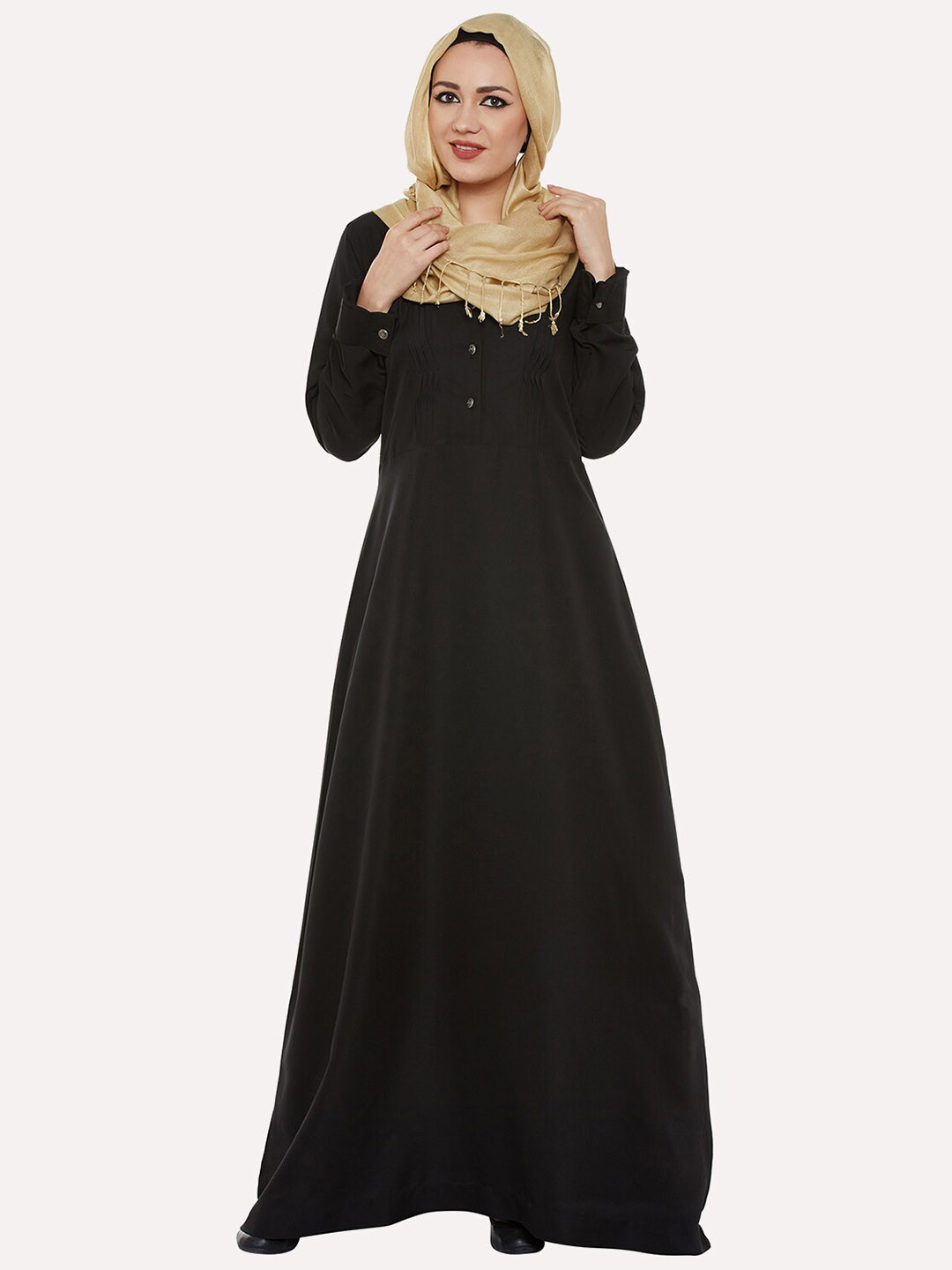 Buy MOMIN LIBAS Women Black Solid Abaya Burqa - Burqas for Women ...