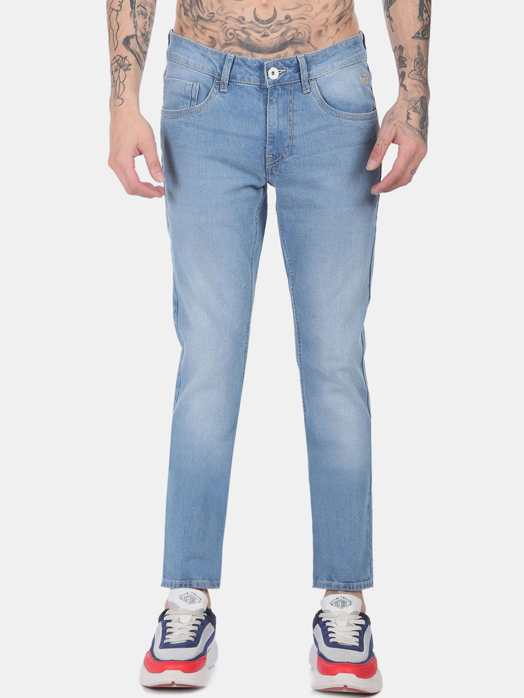 Buy Flying Machine Men Blue Jackson Skinny Fit Low Rise Light Fade ...