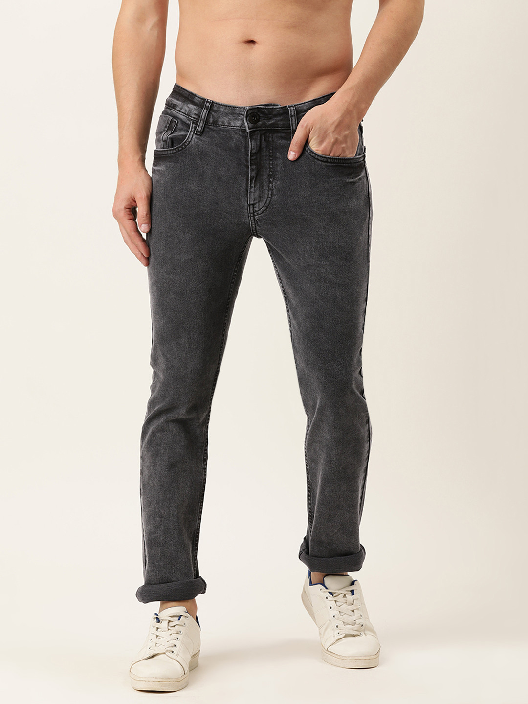 Buy Flying Machine Men Black Micheal Slim Tapered Fit Stretchable Jeans ...