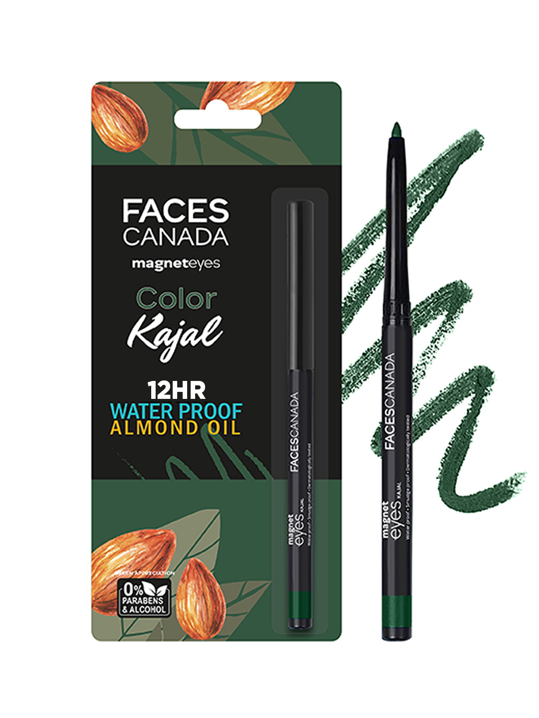 Buy FACES CANADA Magneteyes Waterproof Color Kajal Green Appreciation ...