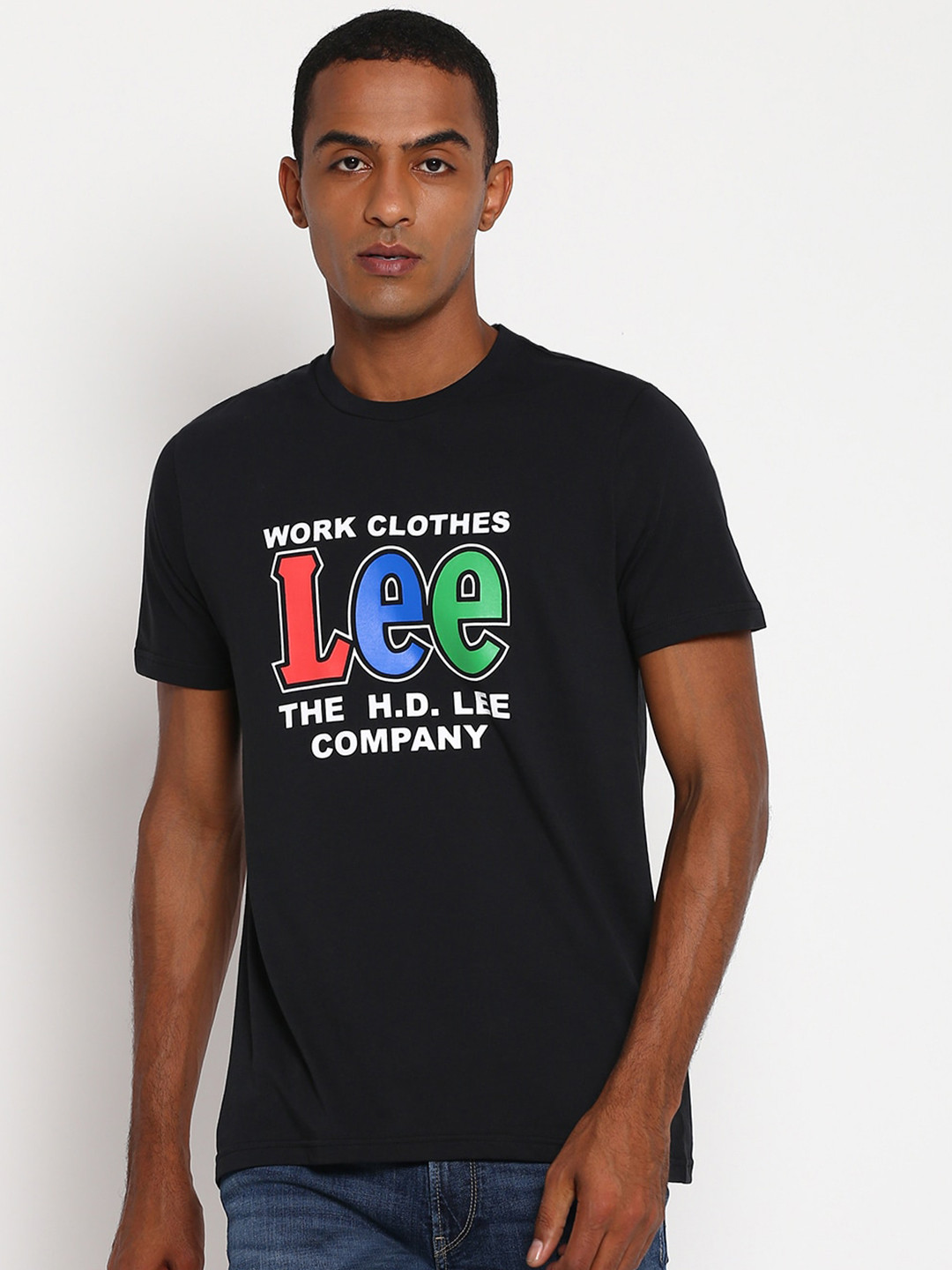 Buy Lee Men Black Printed Slim Fit T Shirt - Tshirts for Men 17105792 ...