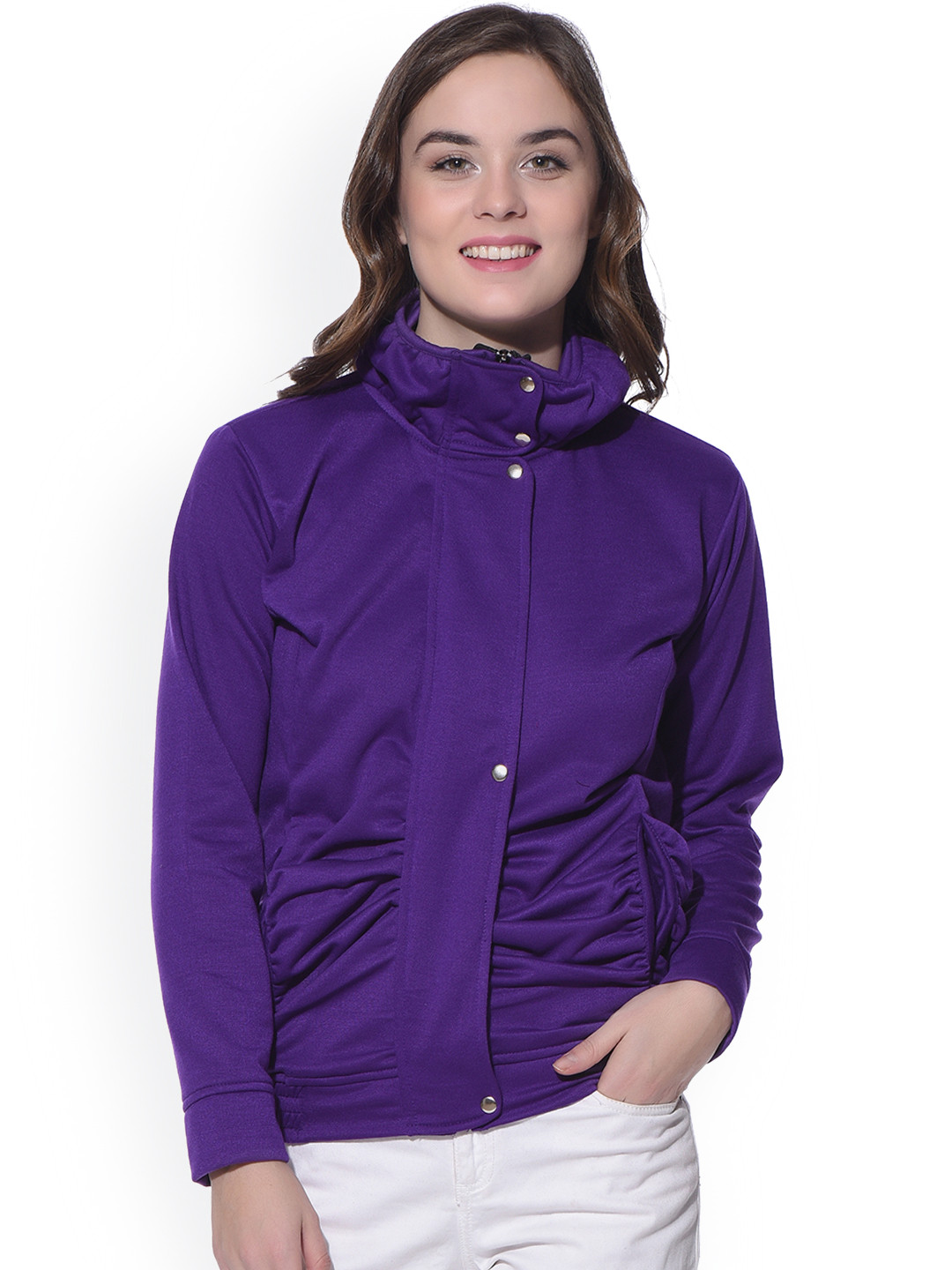 Buy PURYS Purple Fleece Jacket - Jackets for Women 1710822 | Myntra