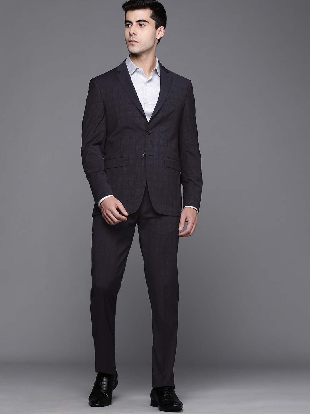 Buy Louis Philippe Men Black Solid Slim Fit Formal Suit Suits For Men