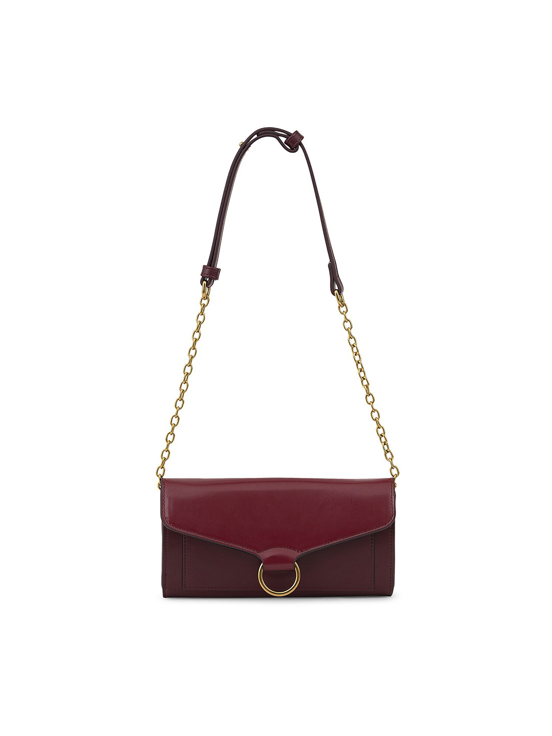 Buy MIRAGGIO Wine Envelope Wallet With Sling & Gold Hardware - Wallets ...