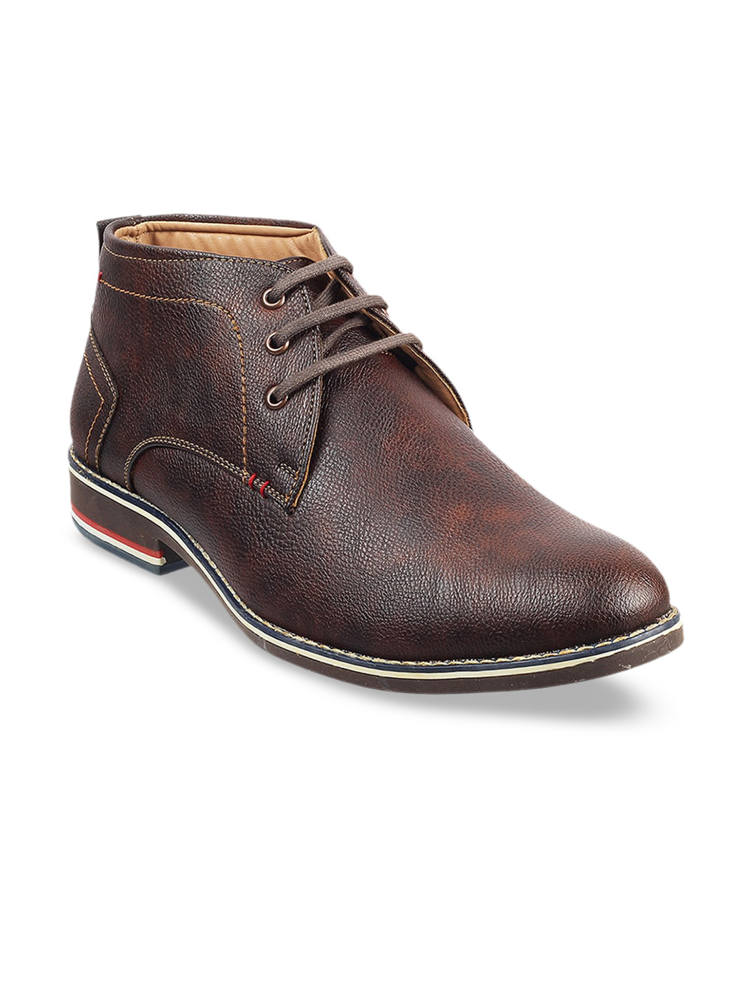 Buy WALKWAY By Metro Men Brown Solid Formal Derbys - Formal Shoes for ...