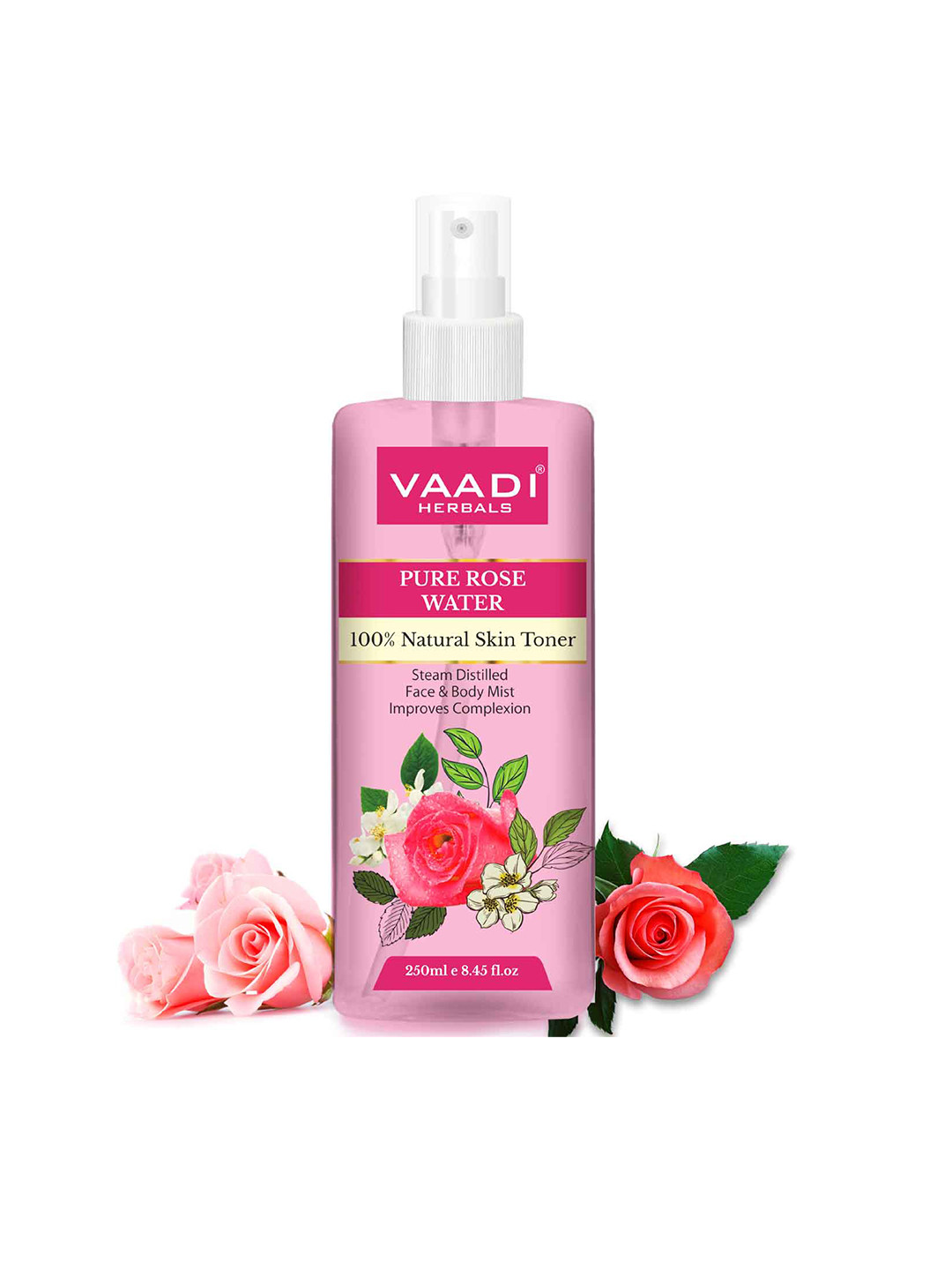 Buy Vaadi Herbals Pure Rose Water 100% Natural Skin Toner 250 Ml ...