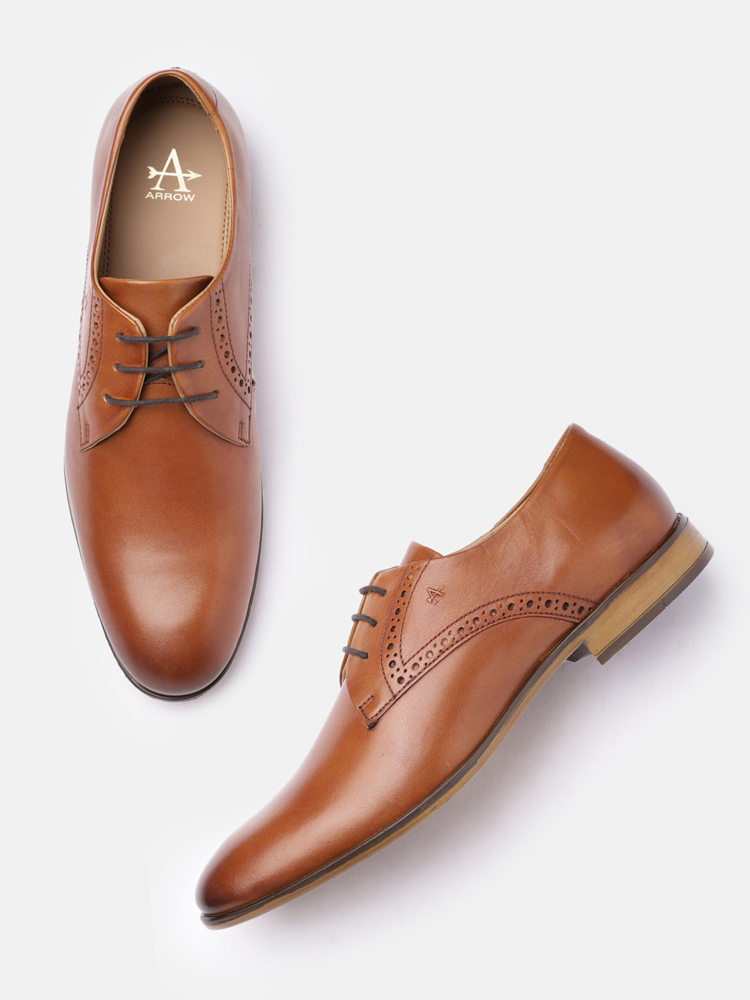 Buy Arrow Men Brown Leather Ridges 2.0 Formal Derbys Shoes - Formal ...
