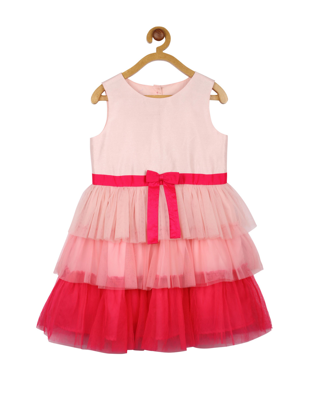 Buy My Lil Berry Girls Pink Solid Fit And Flare Dress - Dresses for ...