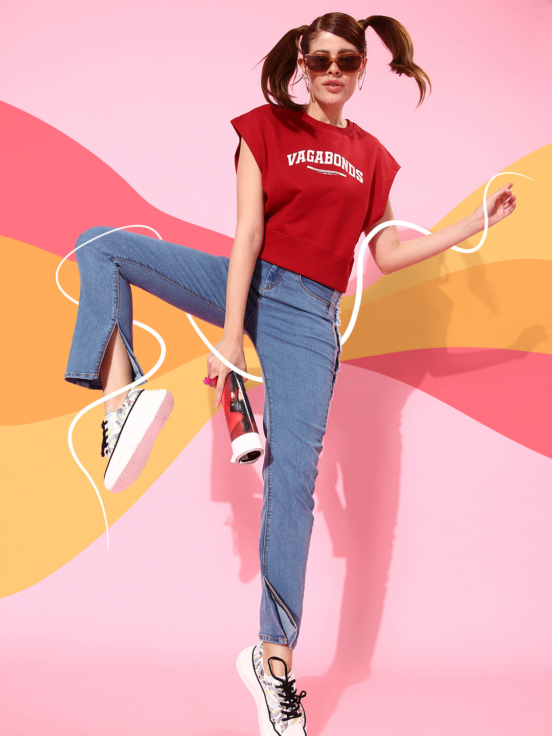 Buy Moda Rapido Women Blue Straight Fit Mid Rise Stretchable Jeans ...