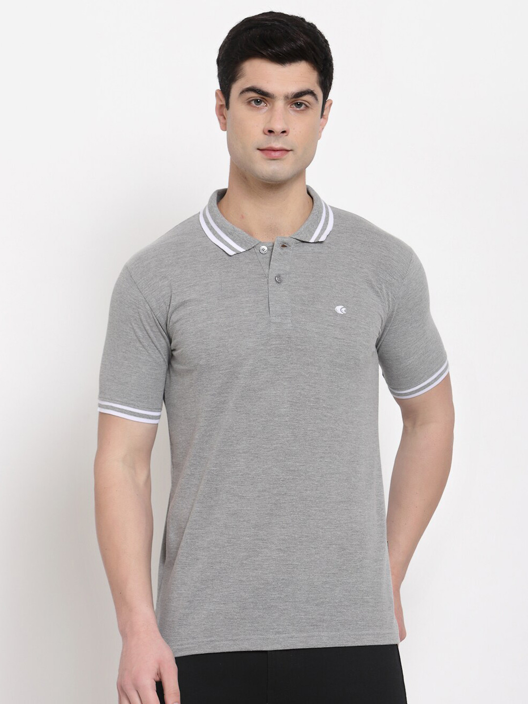 Buy Allen Cooper Men Grey Polo Collar T Shirt - Tshirts for Men ...