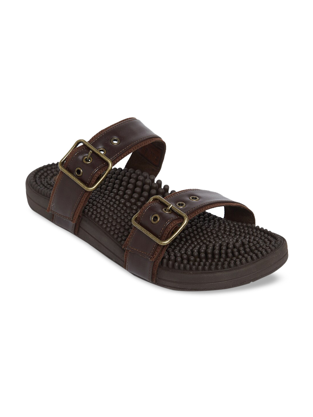 Buy Kenkoh Unisex Brown Leather Comfort Sandals - Sandals for Unisex ...