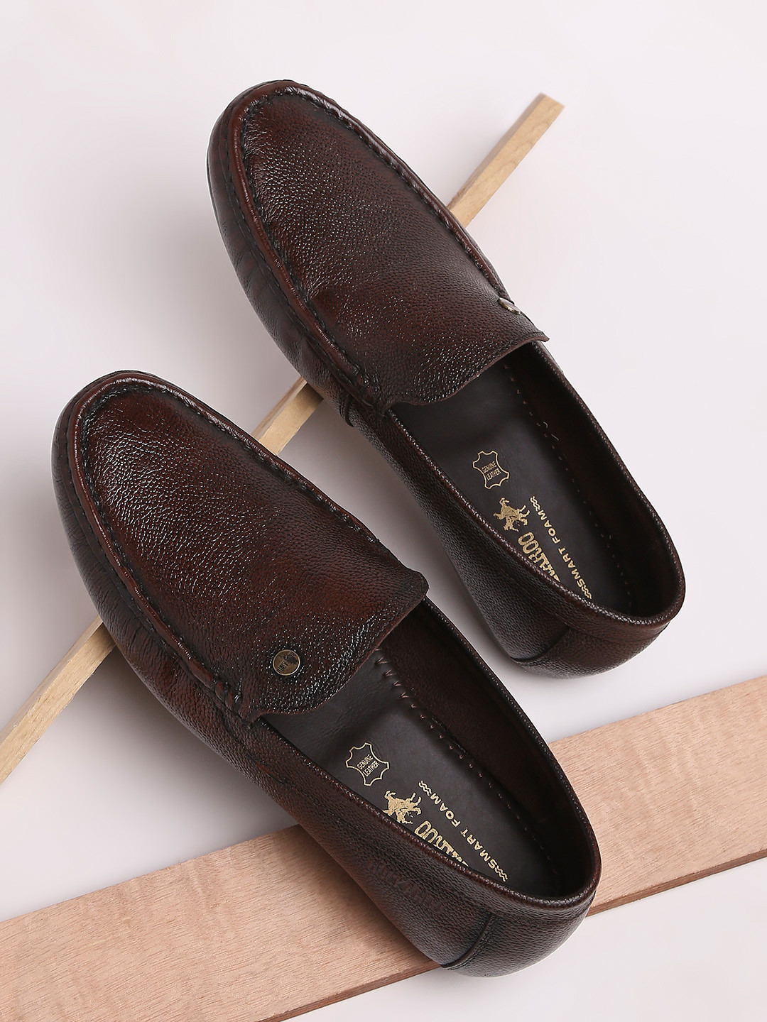 Buy Buckaroo Men Brown Genuine Leather Loafers - Casual Shoes for Men ...