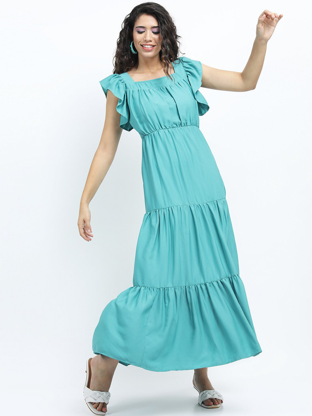 Buy Tokyo Talkies Teal Blue Maxi Dress - Dresses for Women 17143456 ...