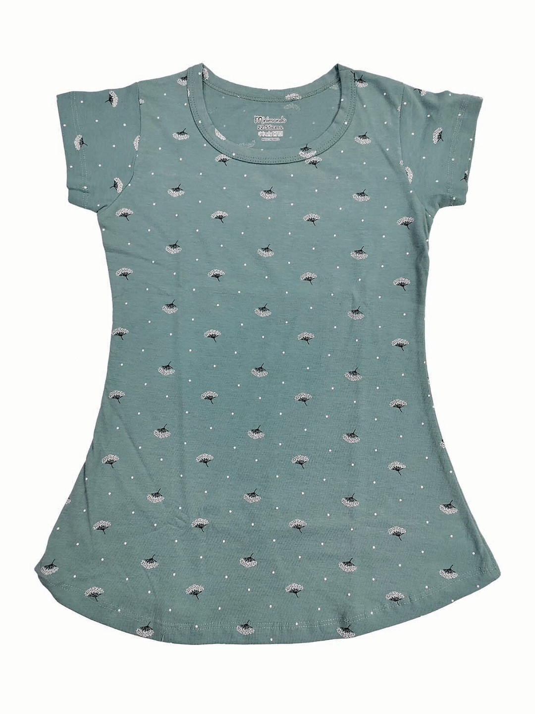 Buy Zoom Minimondo Girls Turquoise Blue Floral Print A Line Top - Tops ...