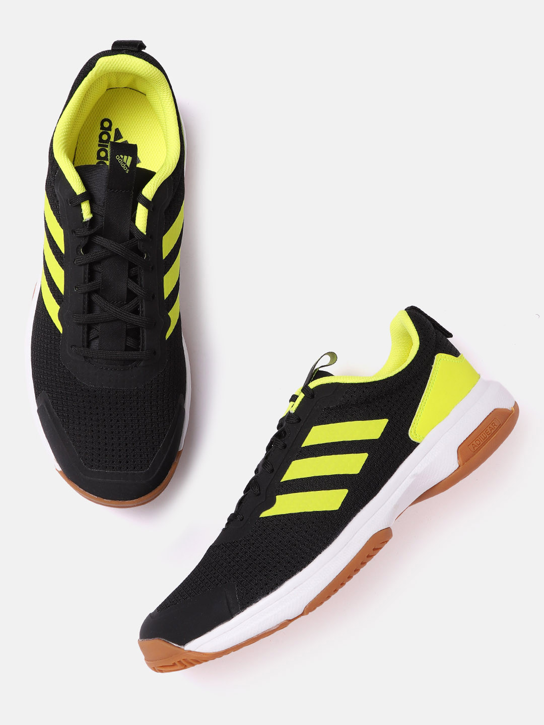 Buy ADIDAS Men Black & Neon Green 21 NDR V2 Woven Design Training Shoes ...