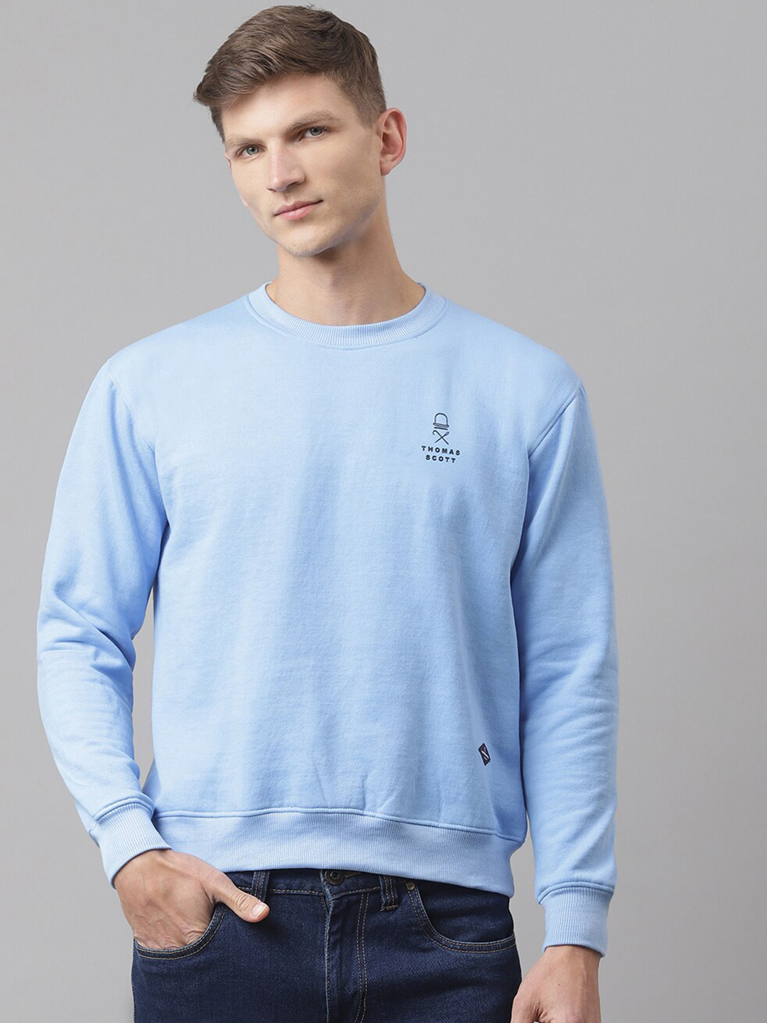 Buy Thomas Scott Men Blue Sustainable Sweatshirt - Sweatshirts for Men ...