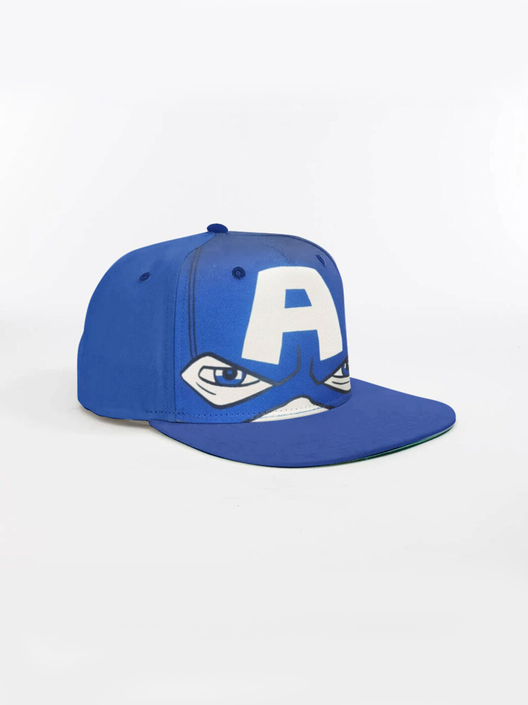 Buy BONKIDS Boys Blue & White Printed Cotton Flat Brim Cap - Caps for ...