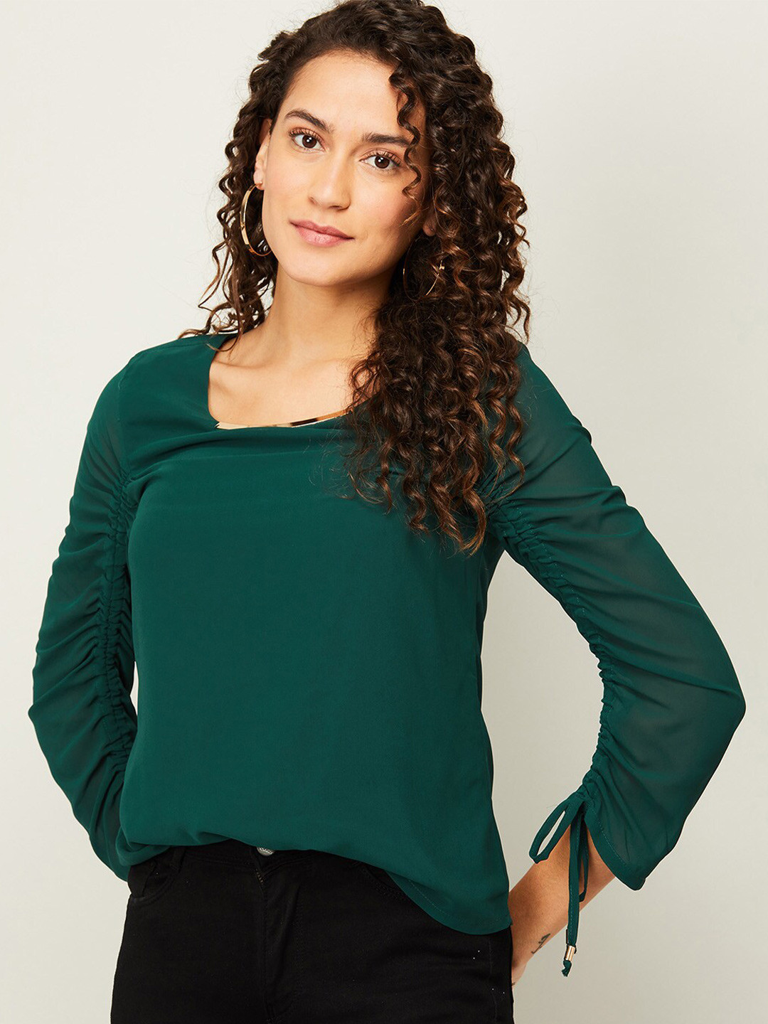 Buy CODE By Lifestyle Women Green Top - Tops for Women 17160530 | Myntra