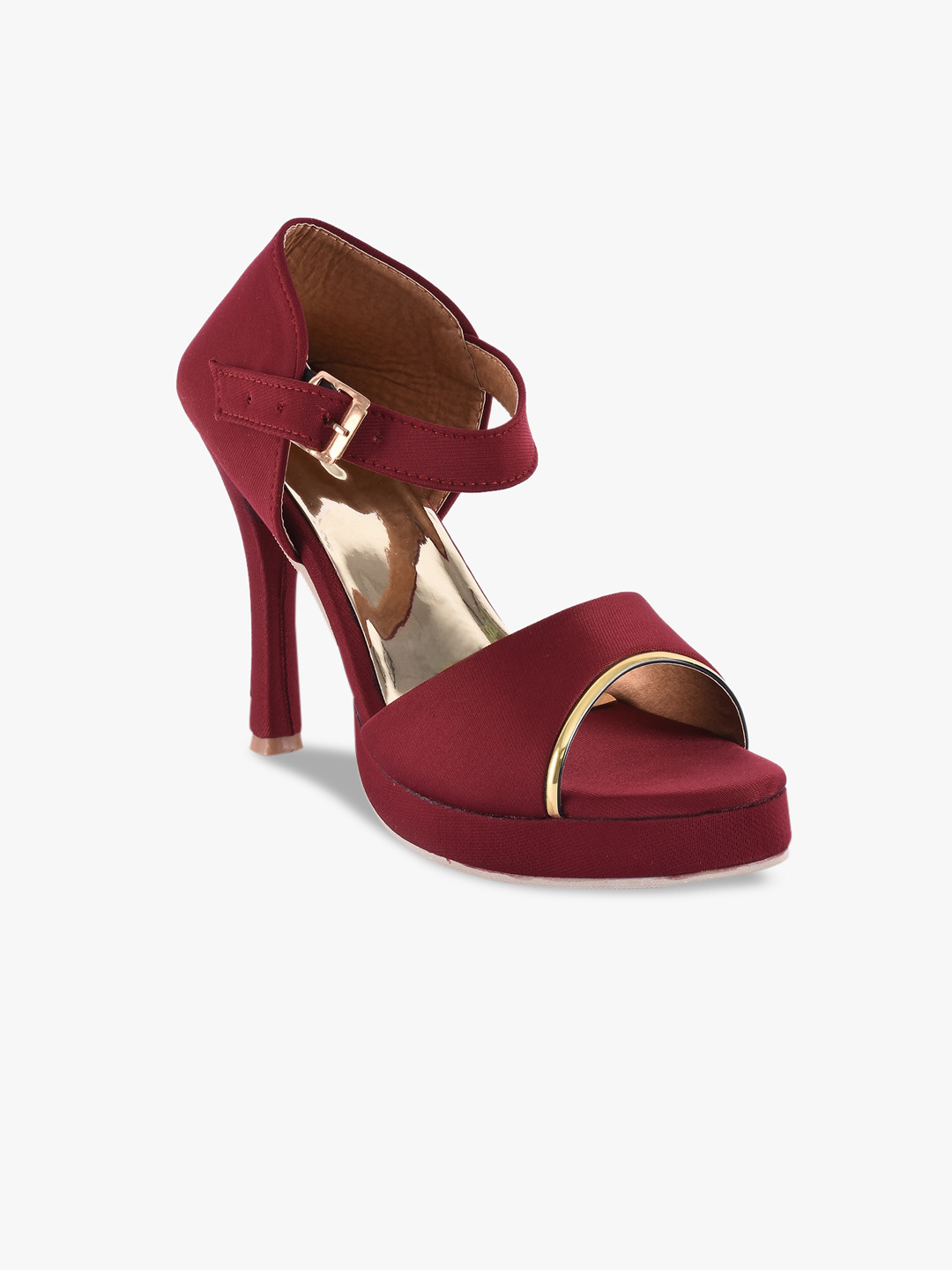 Buy BuckleUp Women Maroon Solid Stiletto Heels - Heels for Women ...