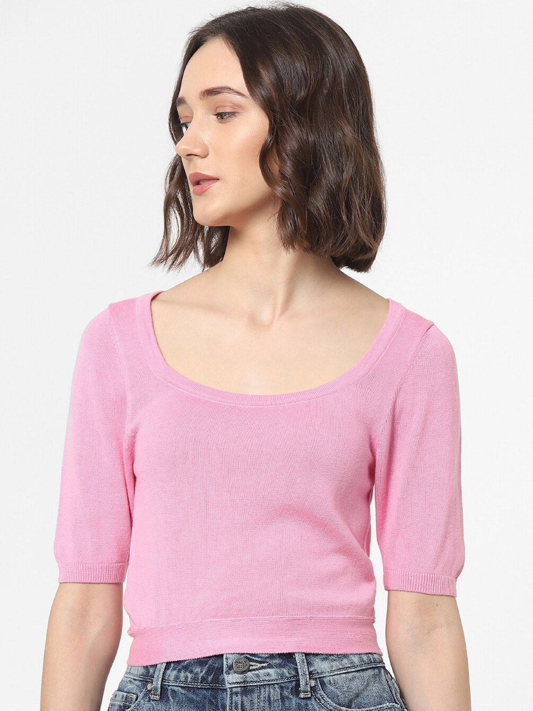 Buy ONLY Pink Knitted Crop Top - Tops for Women 17170872 | Myntra
