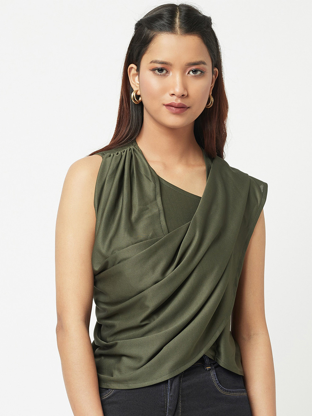Buy ATTIC SALT Green Embellished Wrap Top - Tops for Women 17173092 ...