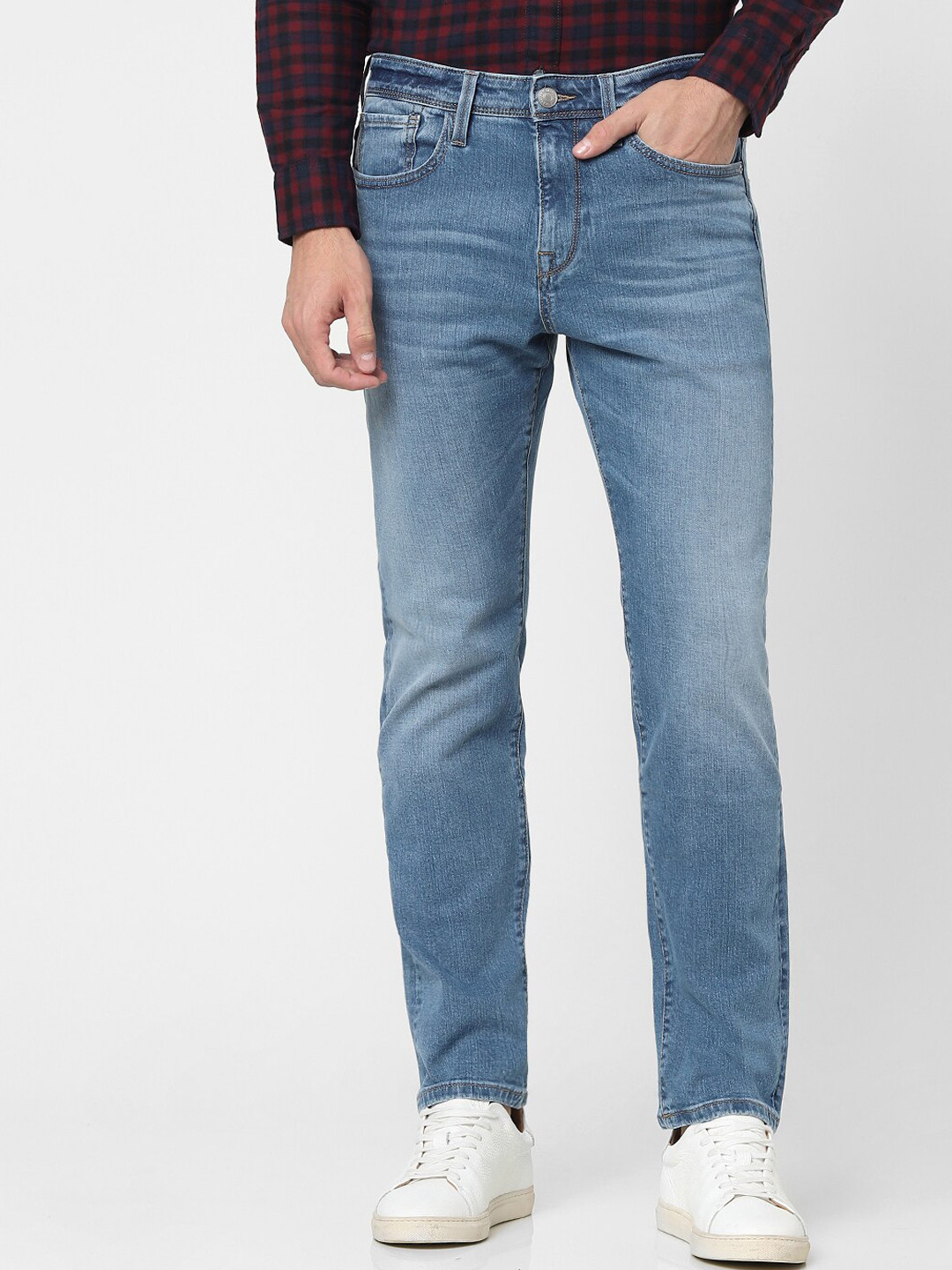 Buy SELECTED Men Blue Straight Fit Heavy Fade Jeans - Jeans for Men ...