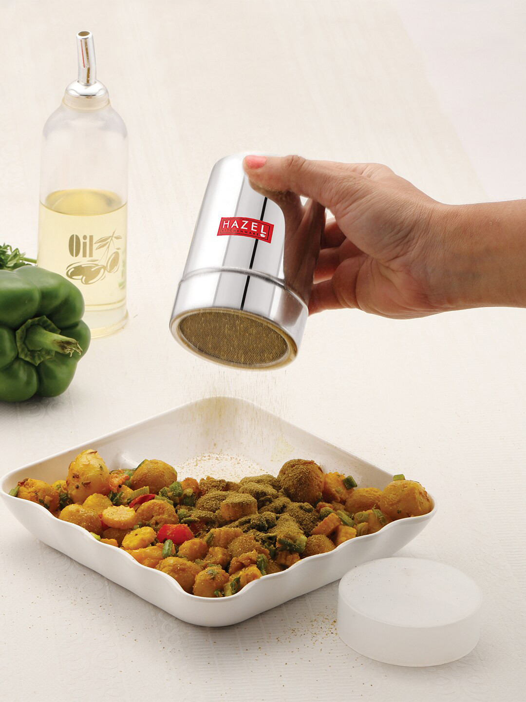 Buy HAZEL Silver Toned Stainless Steel Sprinkler - Salt And Pepper ...