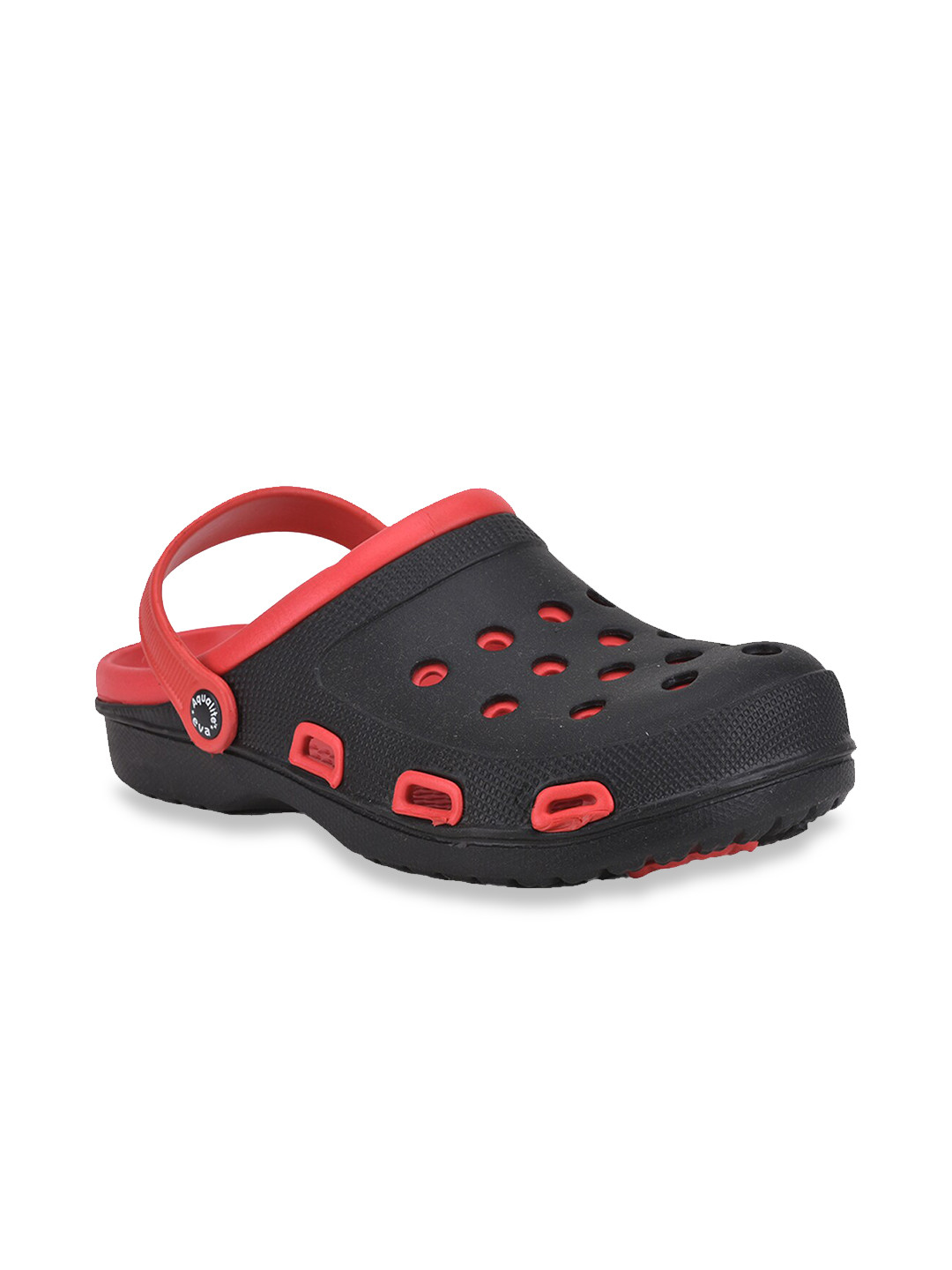 Buy Aqualite Men Black & Red Textured Clogs - Flip Flops for Men ...