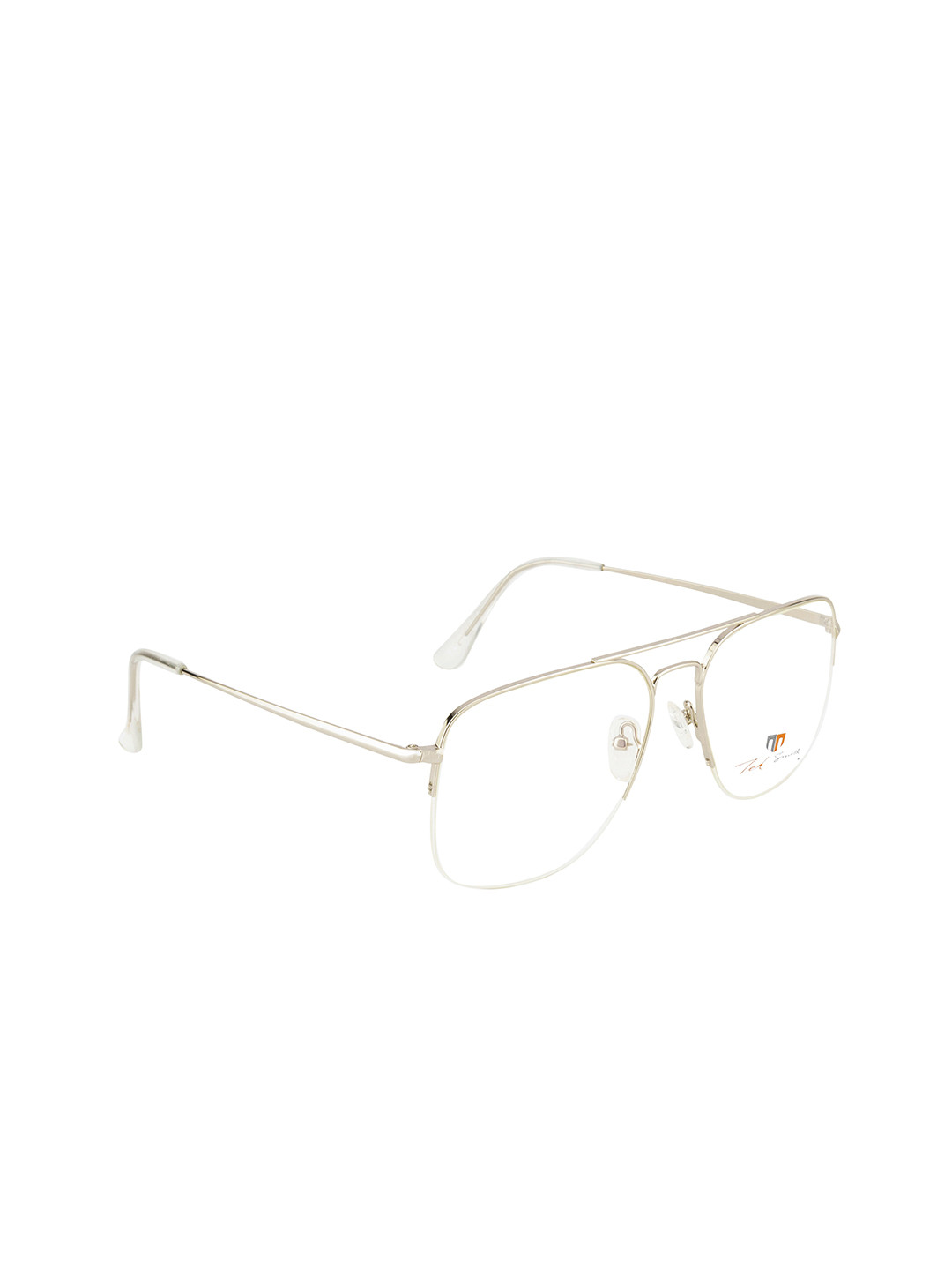Buy Ted Smith Unisex Silver Toned Half Rim Aviator Frames TSF 9065_C1 ...