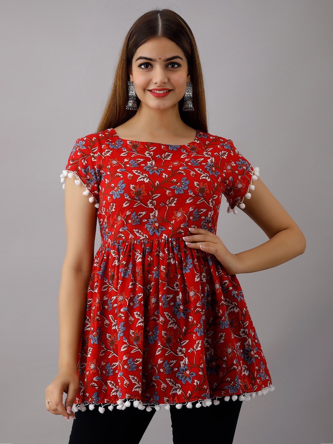 Buy Women Touch Red Floral Print Empire Top Tops For Women 17203338 Myntra