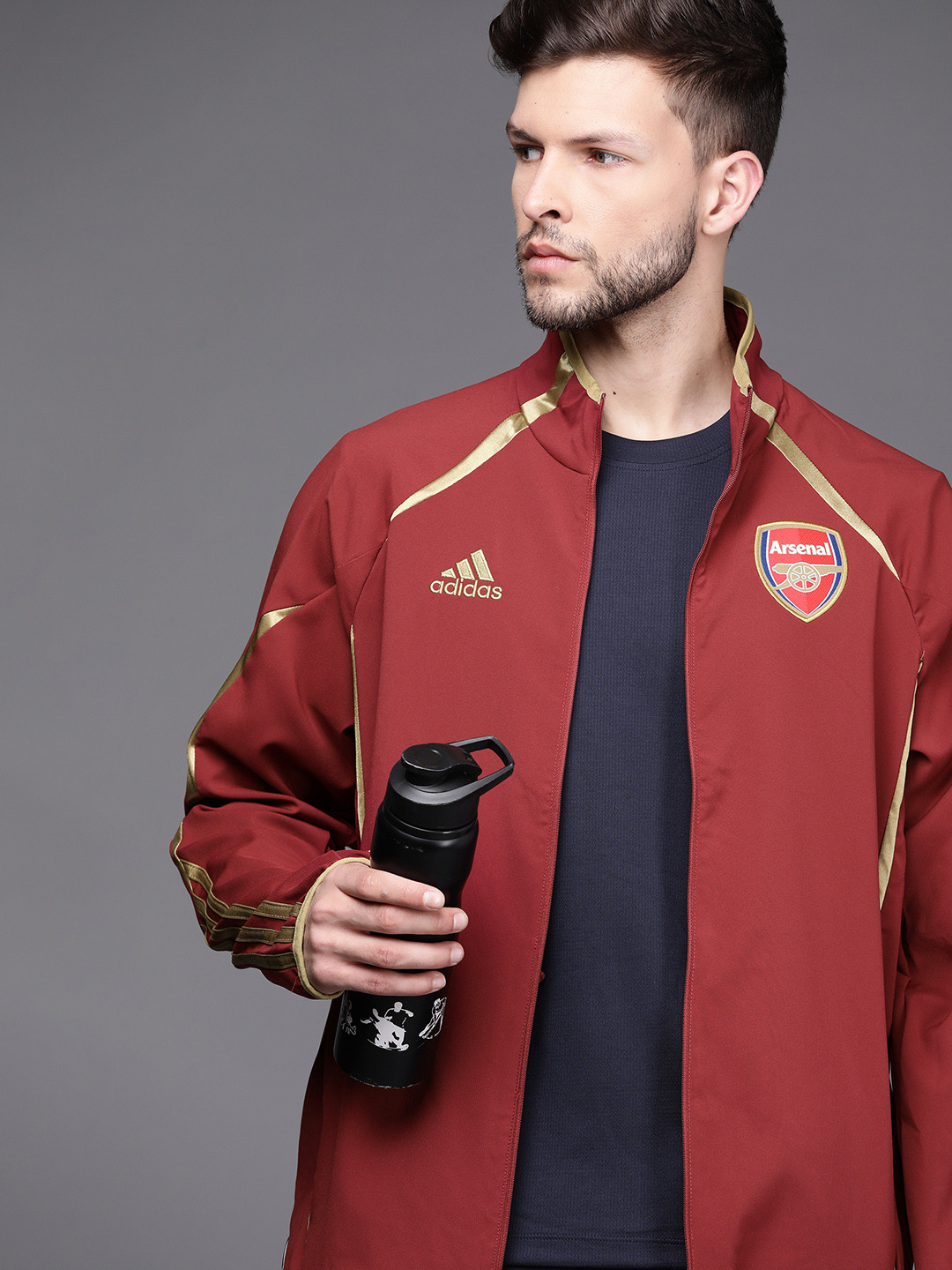 Buy ADIDAS Men Maroon & Golden Arsenal Teamgeist Sustainable Football ...